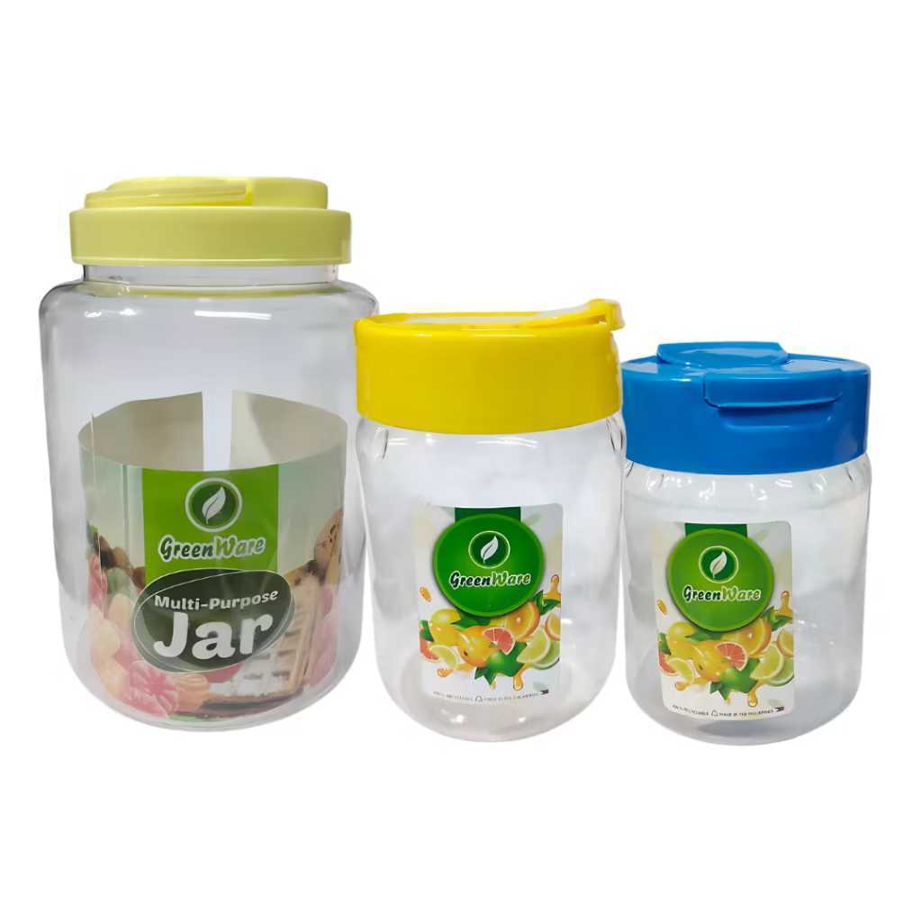 Plastic Candy Round Jar with Handle PET-19 | BPA-Free GREENWARE ...