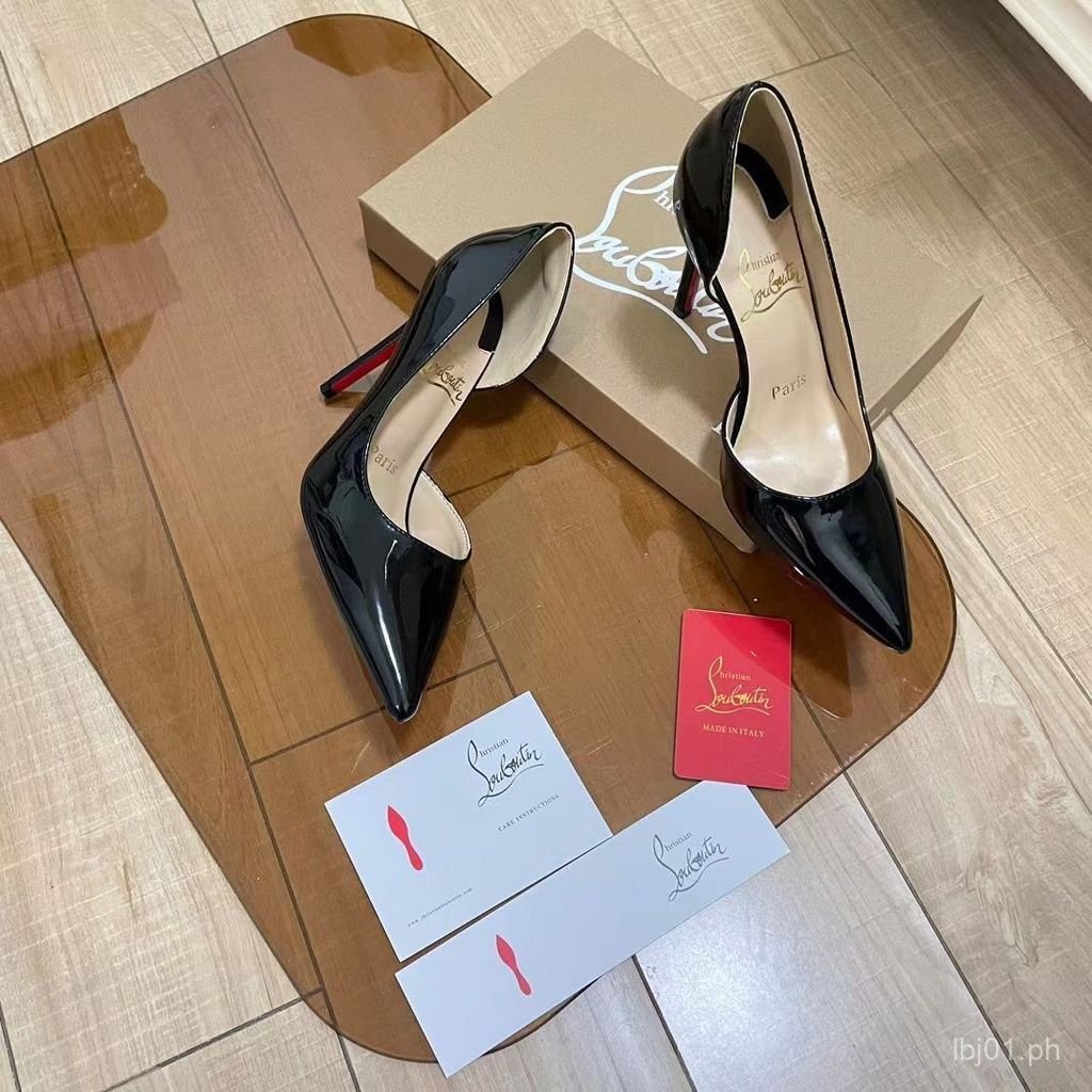 CL Red Bottom Side Hollow High Heels2024Pointed Toe Single Shoes New ...