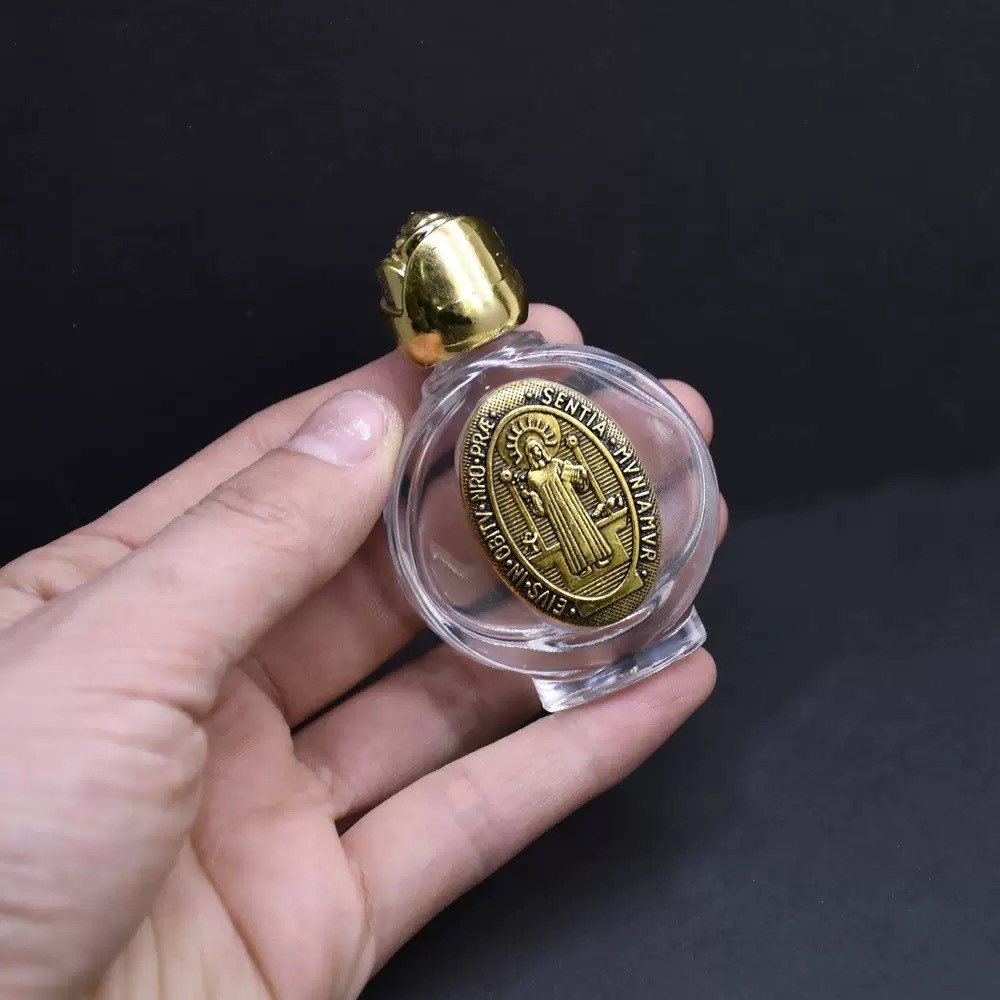 Blessing Glass Bottle for Holy Water (7cm) St Benedict St. Joseph ...