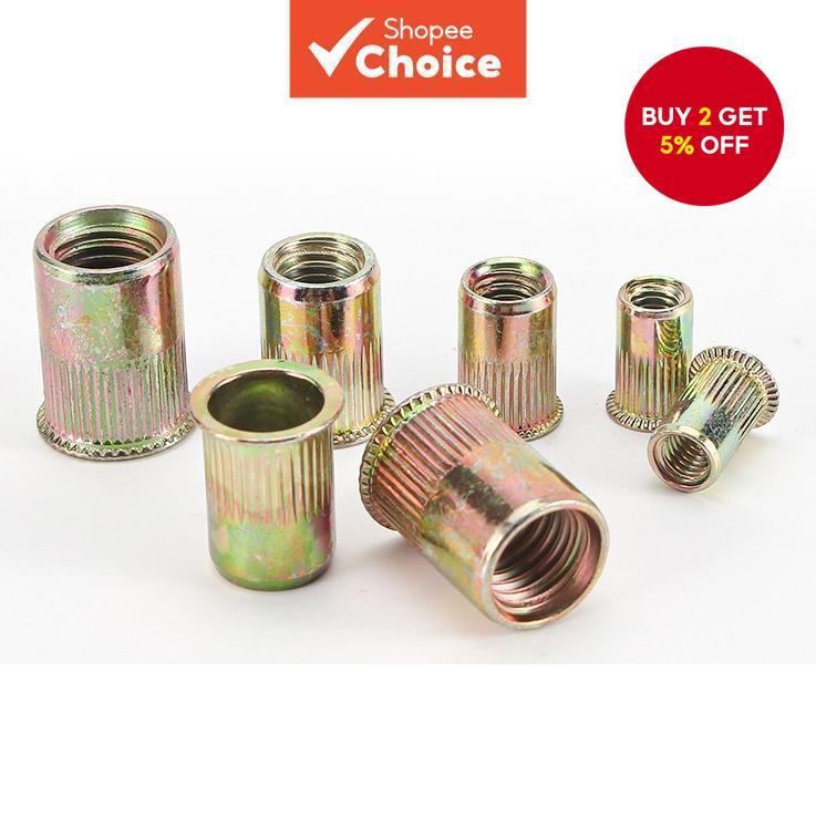 HOT 50pc Carbon Steel Flat Head Rivet Nuts – Universal Hardware ...