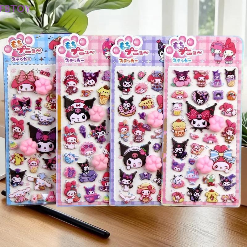 FBTOY 3D Puffy Cartoon Cat Paw Sticker - Sanrio Hello Kitty Kuromi for ...