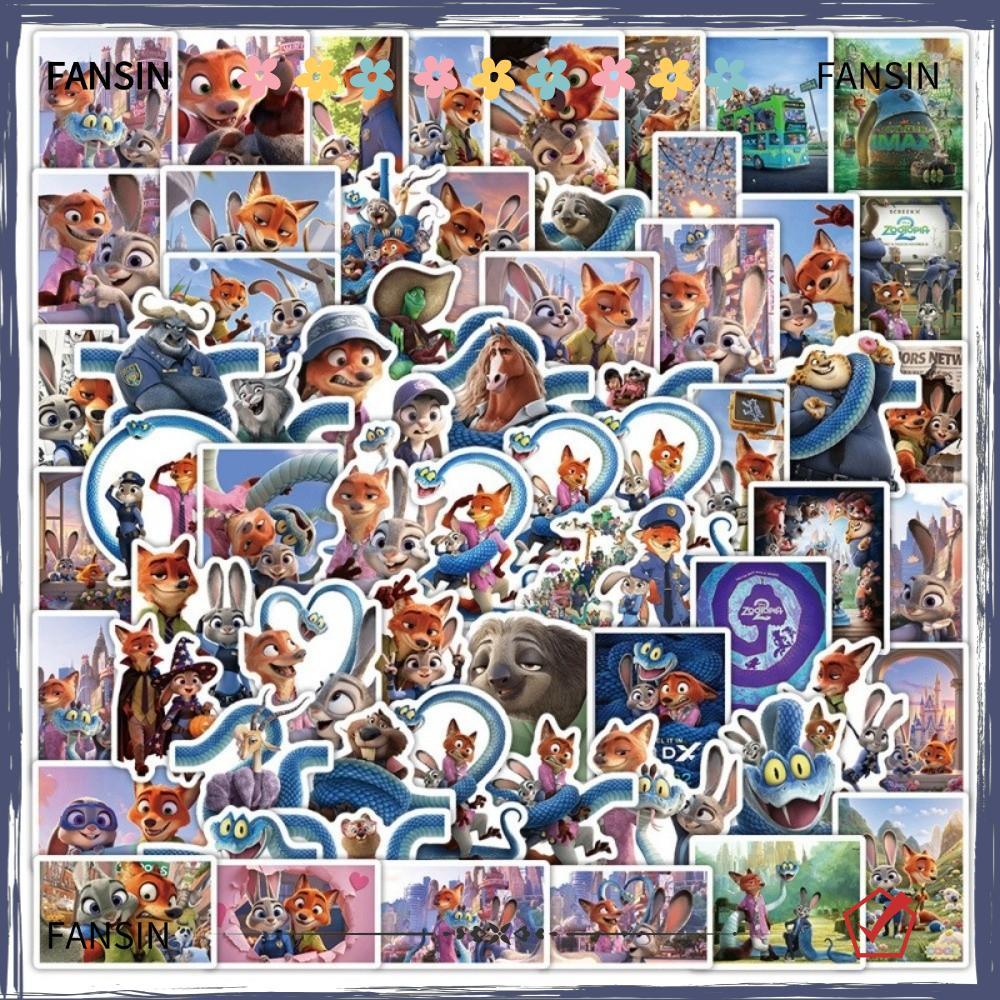 FANSIN Disney Stickers, Graffiti Style Funny Pattern Zootopia 2 ...