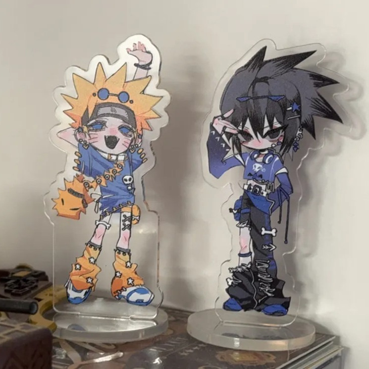 Naruto and Sasuke Acrylic Desk Stand Cute Mechanical Chibi New Design ...