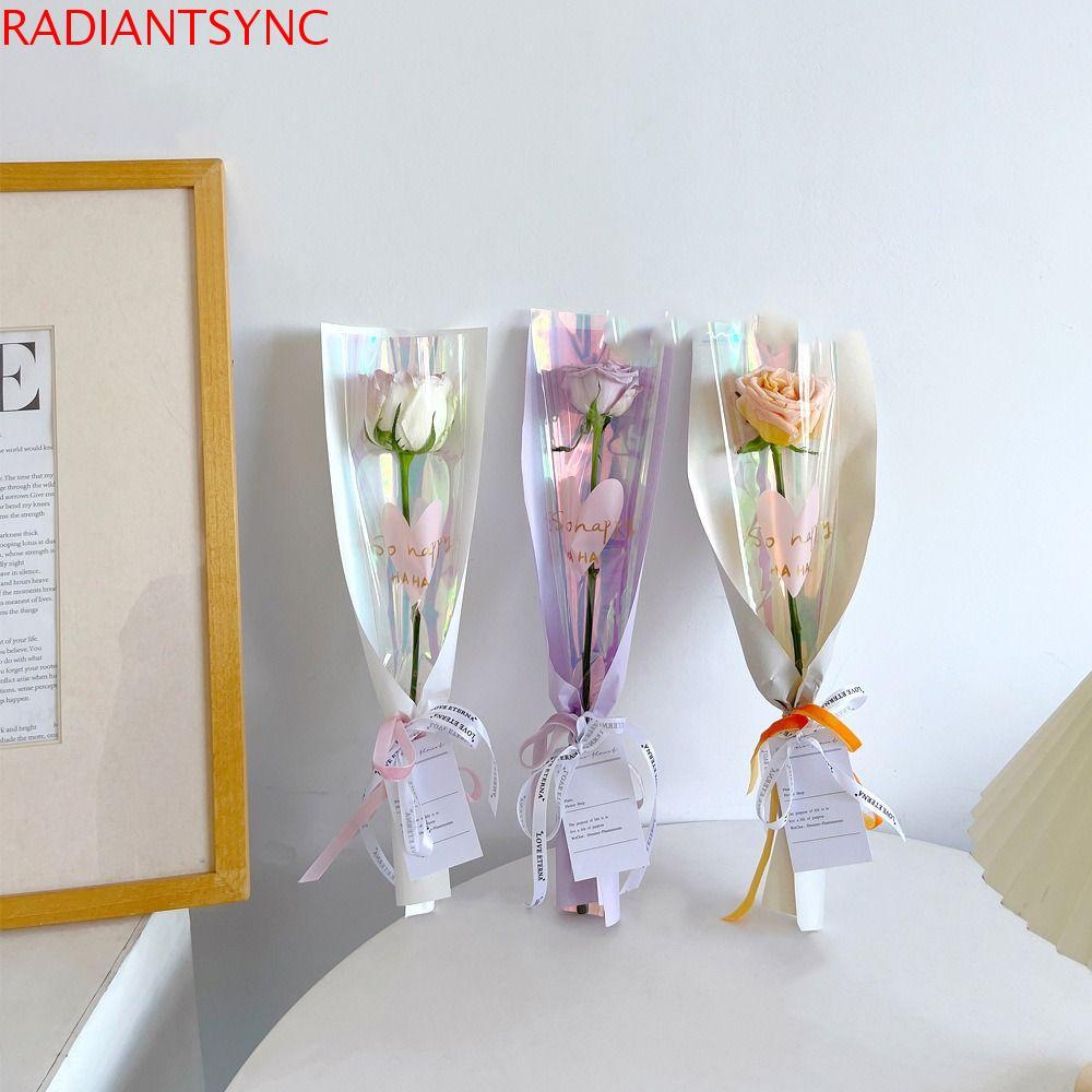 RADIANTSYNC 50pcs Single Rose Flower Wrapping Bag, Portable DIY Bouquet ...