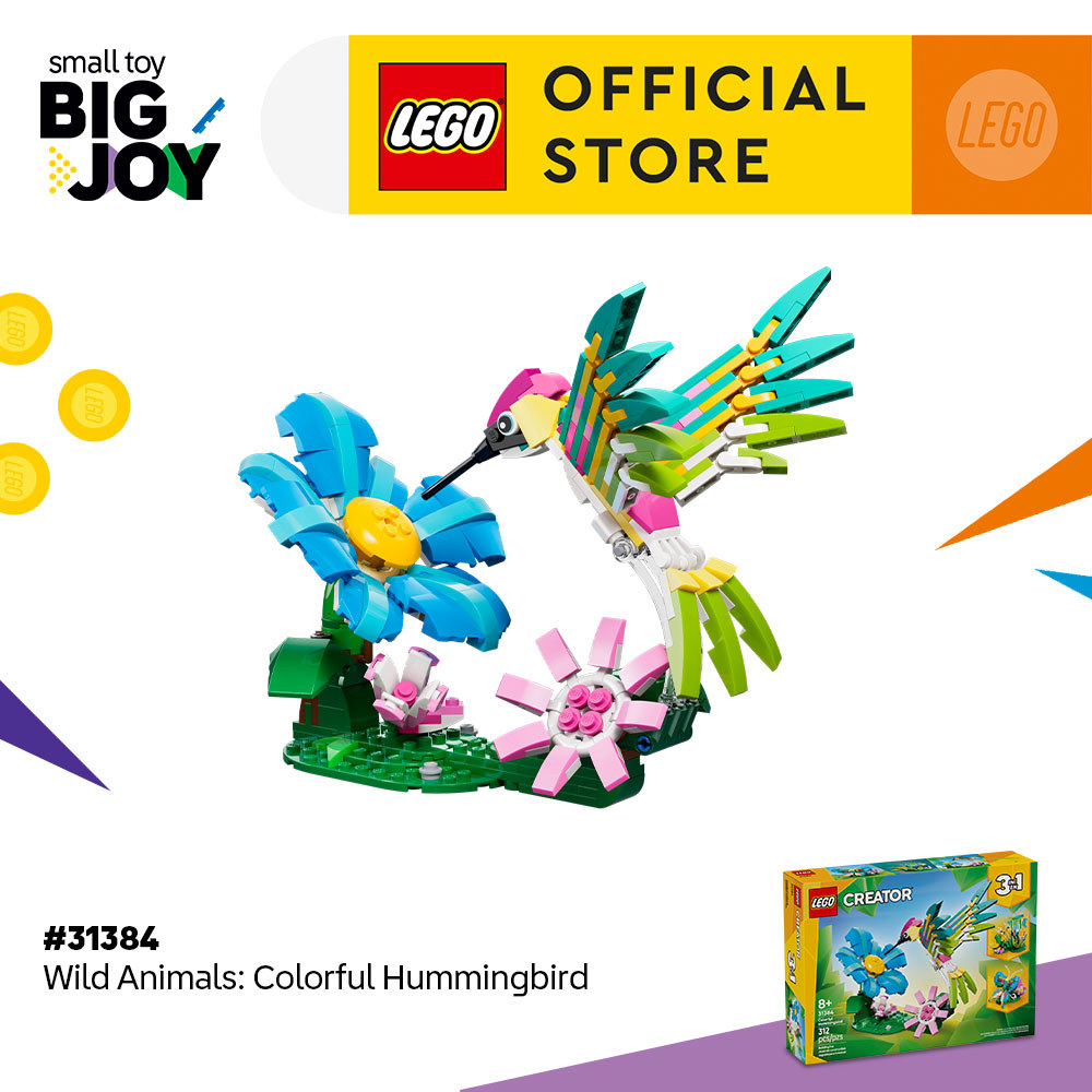 LEGO Creator 3 in 1 31384 Wild Animals: Colorful Hummingbird (312 ...