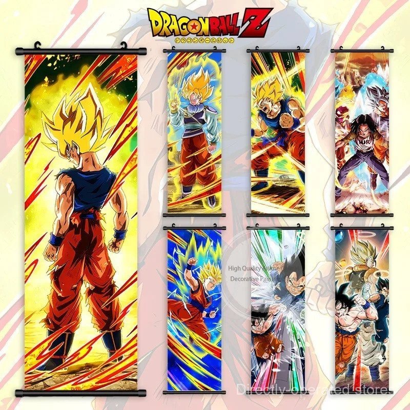 Dragon Ball Z Anime Super Saiyan Goku Poster Hanging Shaft Painting ...