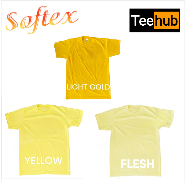 SOFTEX PLAIN T SHIRT ROUND NECK UNISEX FOR MEN AND WOMEN YELLOW GOLD ...