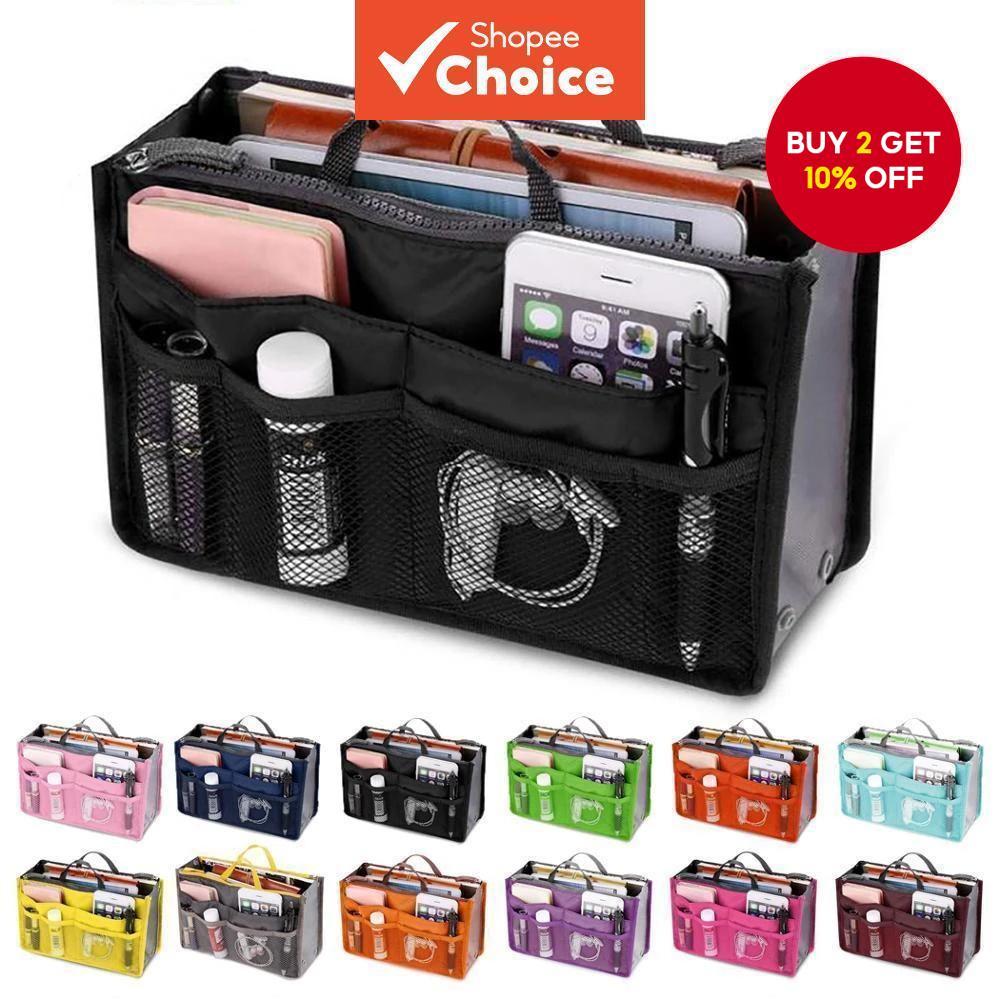 Nylon Purse Organizer - Women's Travel Bag Insert - Large Cosmetic ...
