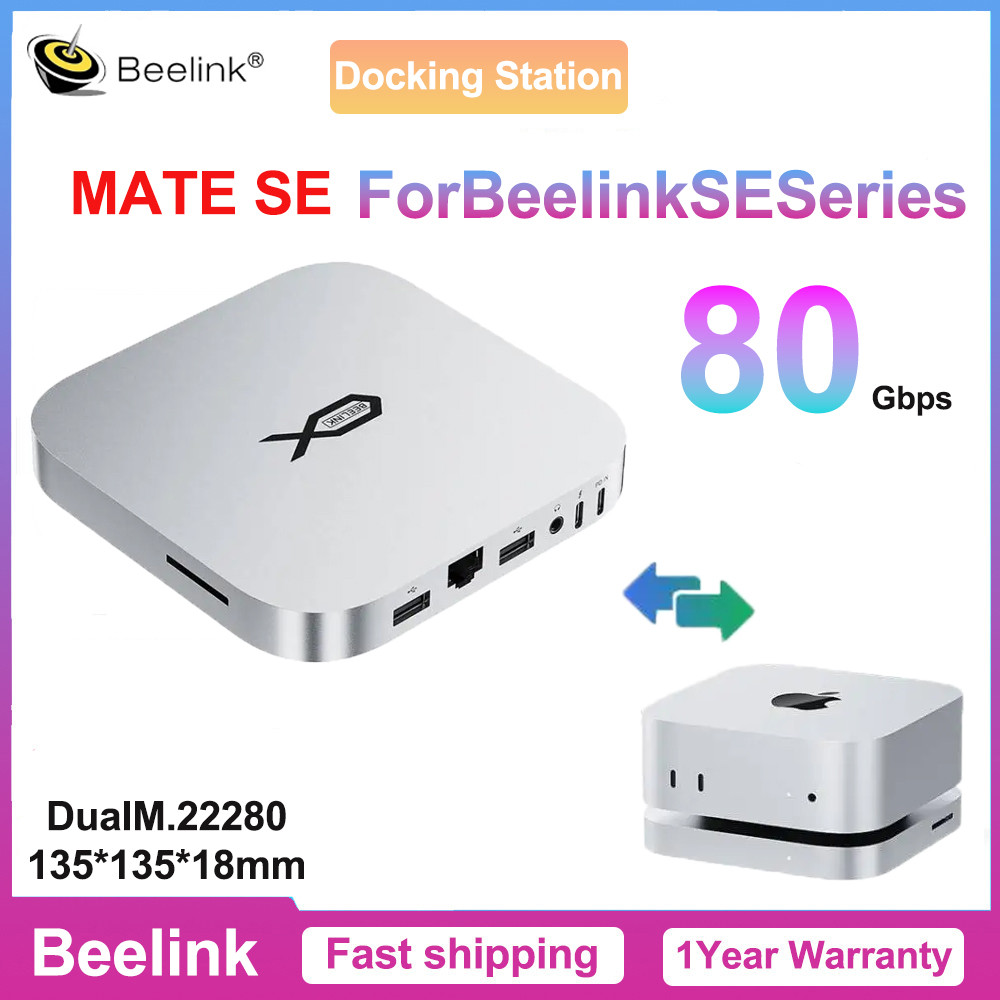 Beelink Mate Mini Docking Station for Mac Mini PC SER9 SER8 SER5 Laptop ...