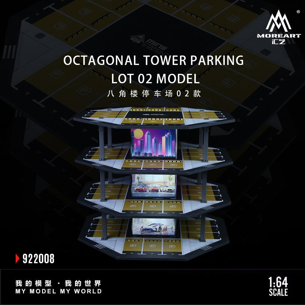 More Art 1: Octagonal Tower Parking Lot 02 Model Diorama Diecast with ...