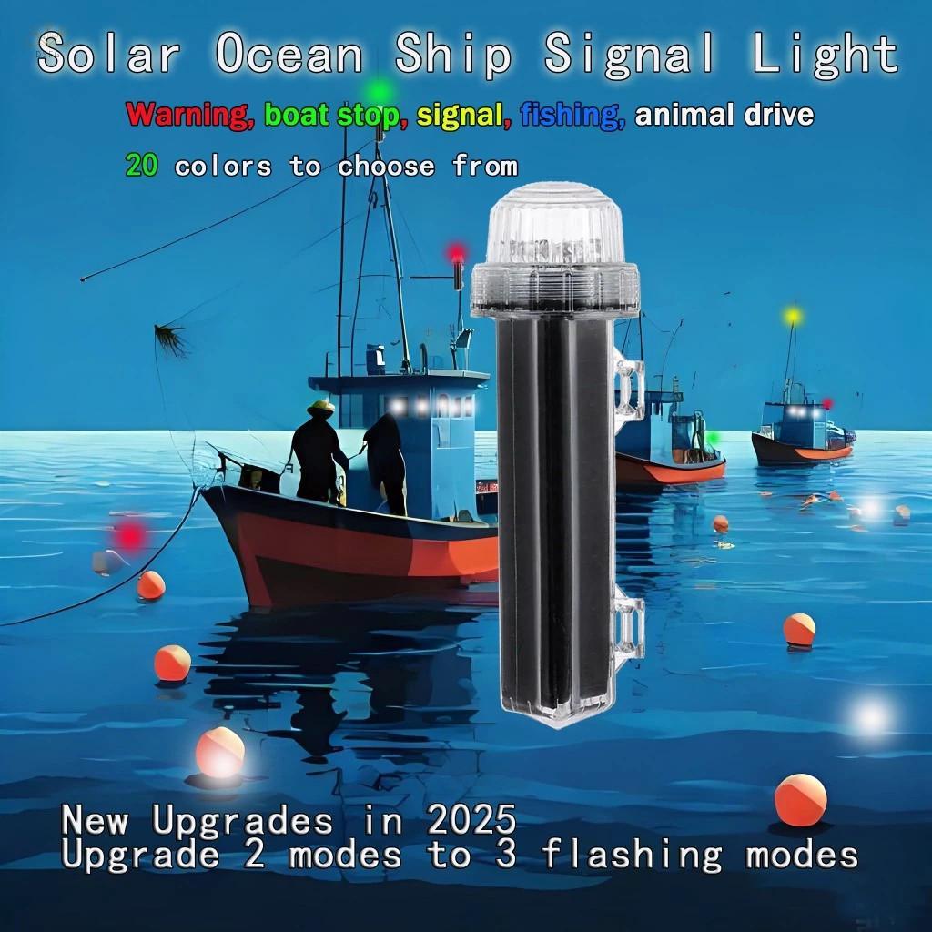 Solar Waterproof Flashing Marine Signal Light - Red Green White Boat ...