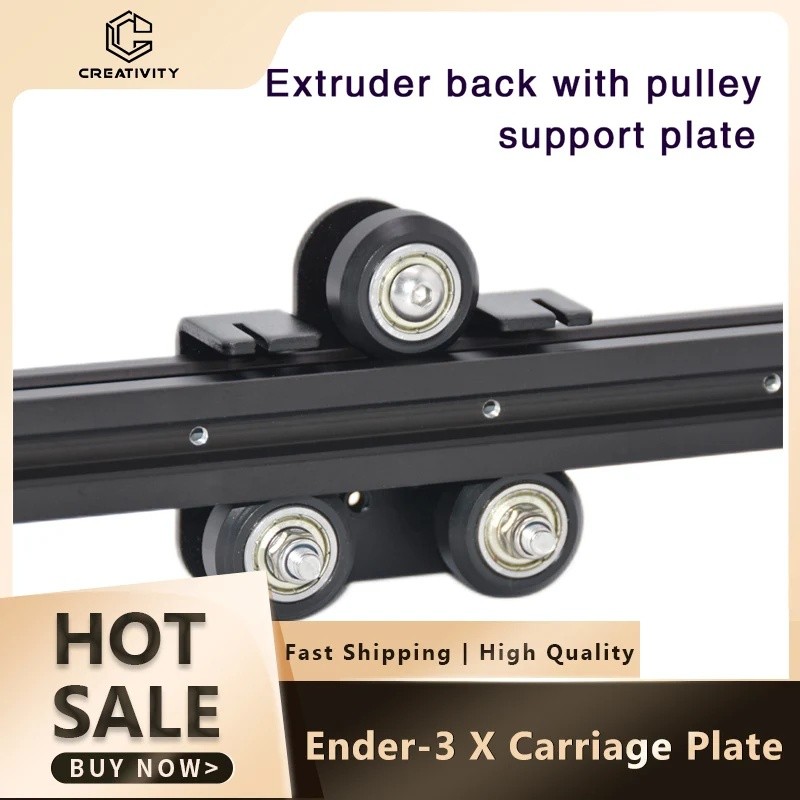Ender-3 Aluminum X Carriage Plate with wheels Back Support Plate Pulley ...