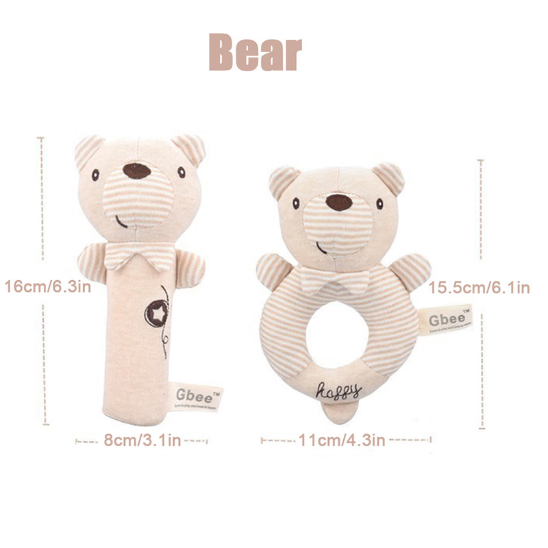 [HENGHOME] Baby Rattles Soft Cartoon Cute Plush Animal Toys Child ...