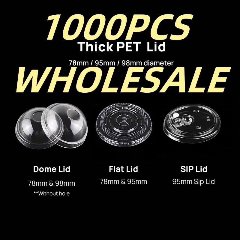 Wholesale 1000PCS 1 Box Milk Tea Cup Lids Flat Dome Strawless Round ...