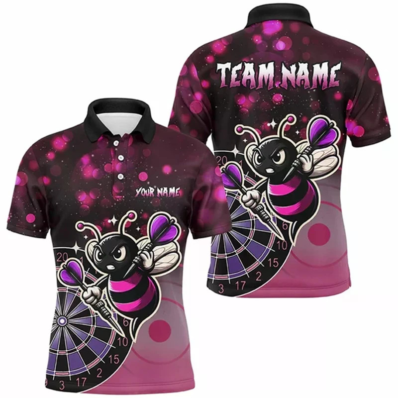 Funny Animal 3D Dart Print Polo Shirt For Men Fashion Bee Pattern Short ...