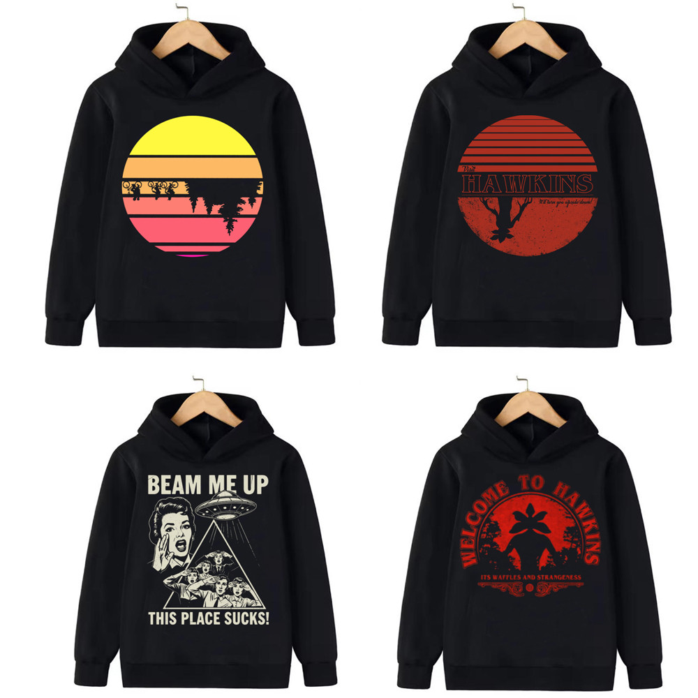 Steve Harrington Cartoon Girls Boy Hooded Sweatshirt Warm Upside Down ...