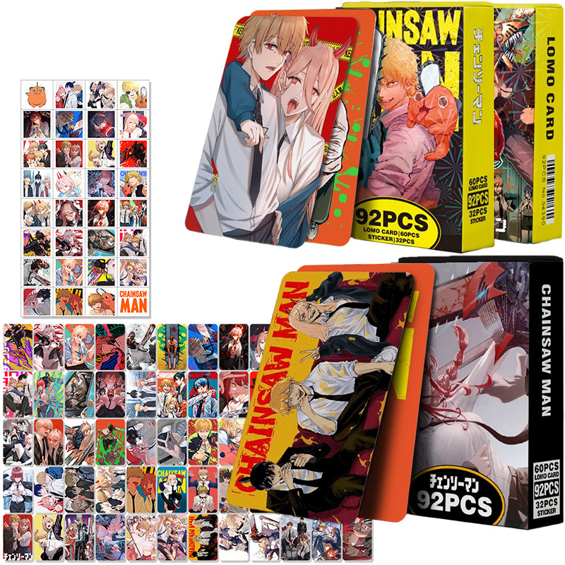 Chainsaw Man Photocard Denji Makima Pochita 92Pcs Lomo Card Holographic ...