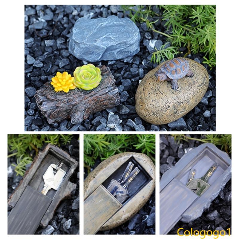 Cologogo1 Outdoor Spare Keys Secret Compartment Key Safe Fake Stone Key ...