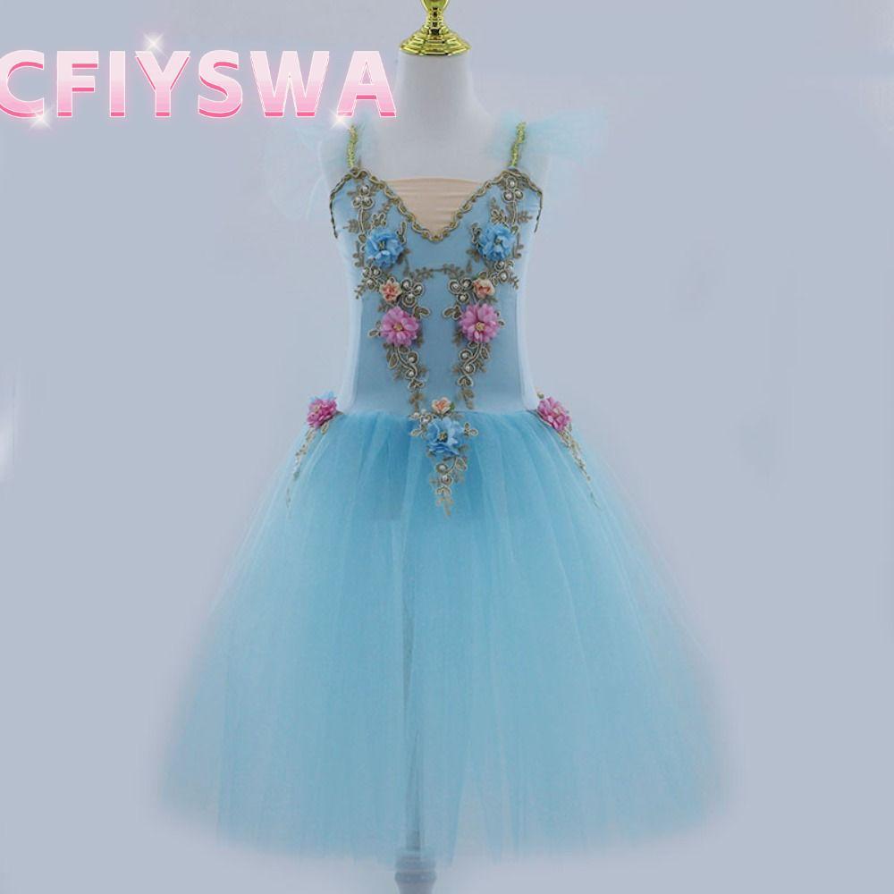 CFIYSWA Kids Ballet Dress, Swan Lake Flowers Ballet Tutu, Fashion Puffy ...