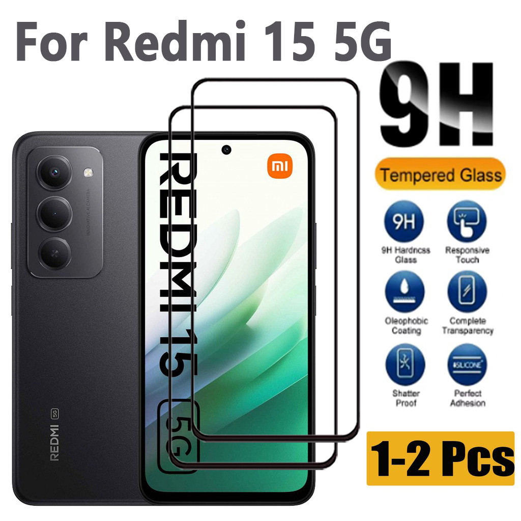 1-2 Pcs Redmi 15 5G Tempered Glass Screen Protector For Redmi 15 13 12 ...