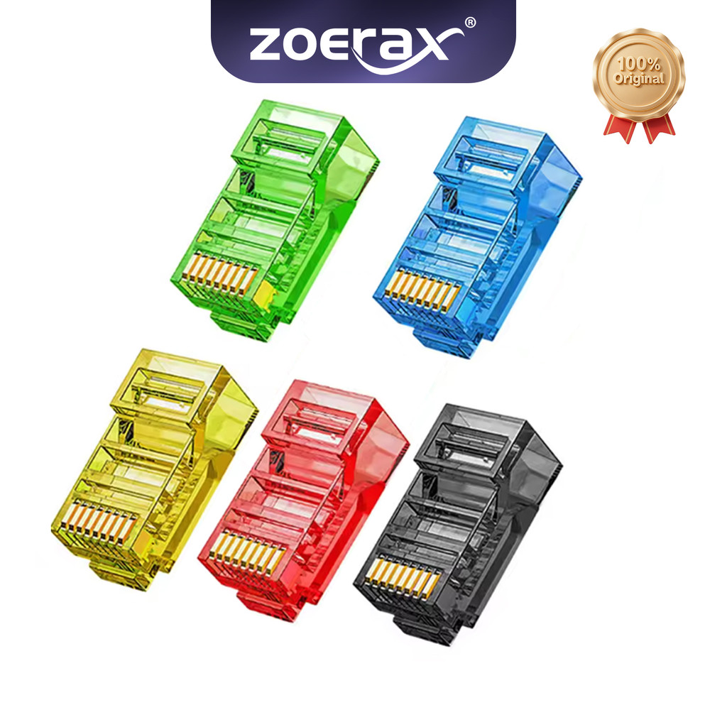 ZoeRax 1PCS RJ45 Cat6 Pass Through Connectors, Assorted Colors, EZ to ...
