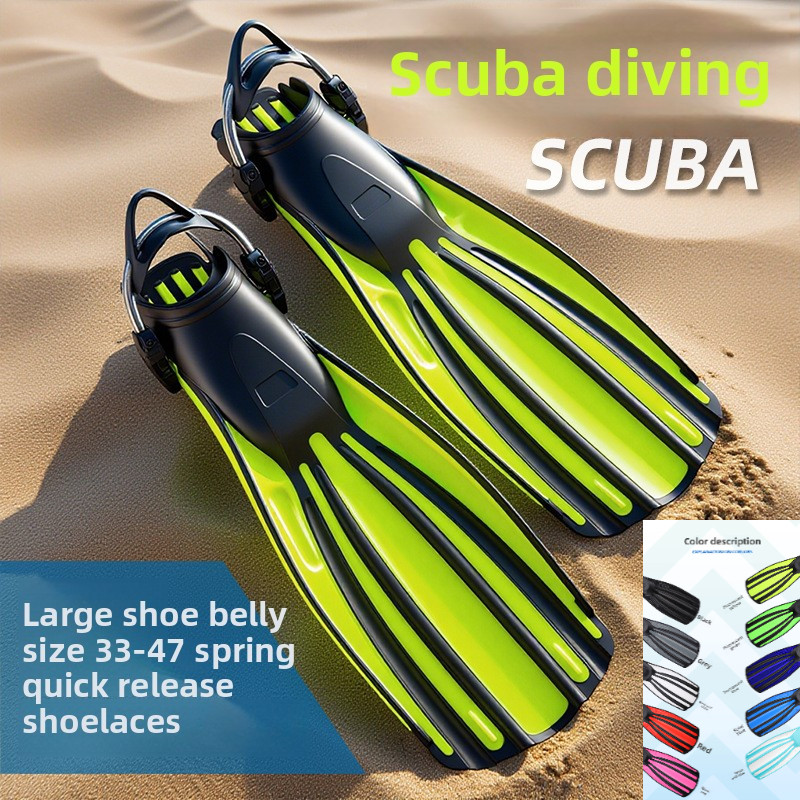 Scuba Fins Professional Diving Deep Diving Long Spring Open Heel Big ...