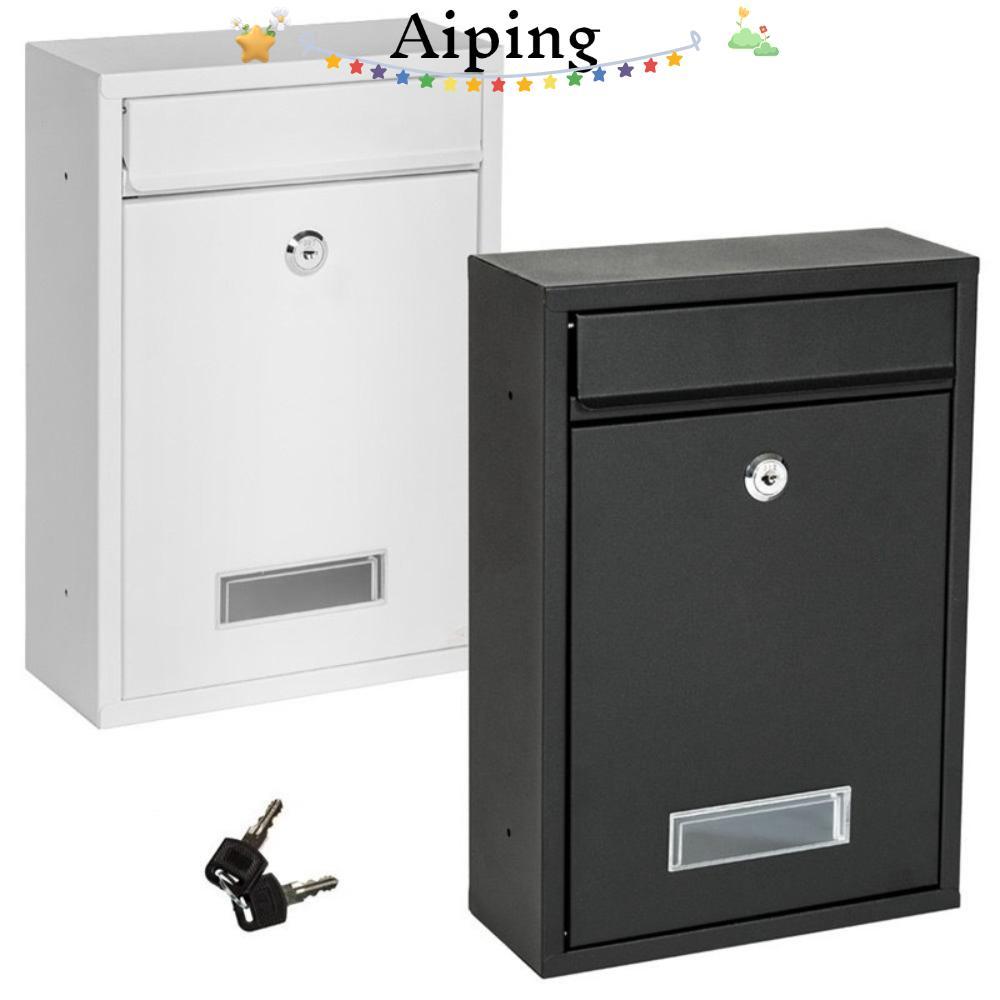 AIPING Mailbox Letter Box, Wall Mounted Metal Postbox, Retro Style ...