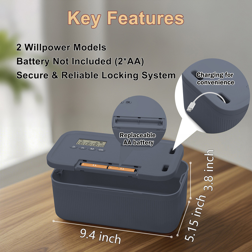 Self-Control Lockable Storage Box with Timer Phone Locker Time Locking ...