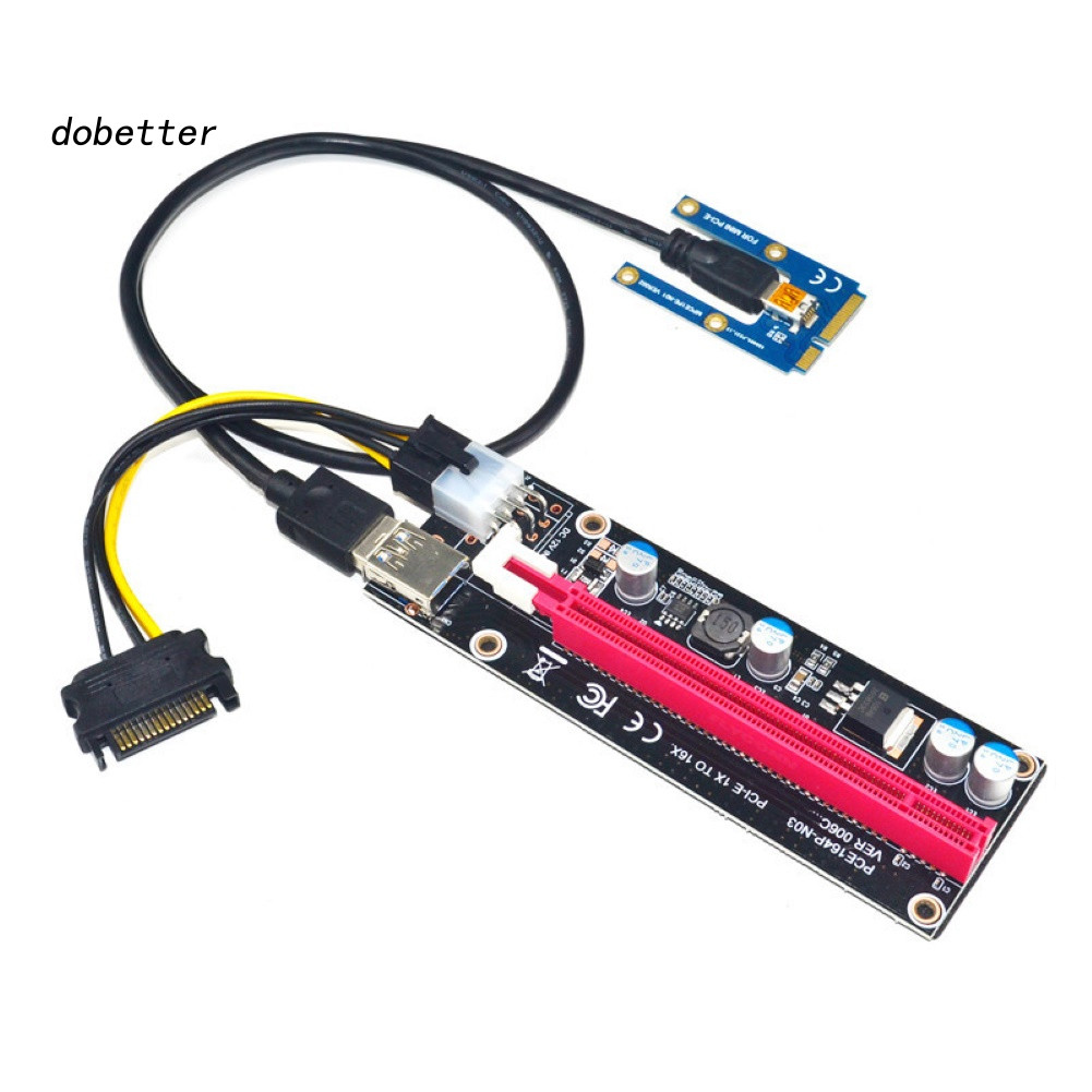 Mini PCI-E to PCI-E x16 Riser External Graphics Card + 60 USB cable for ...