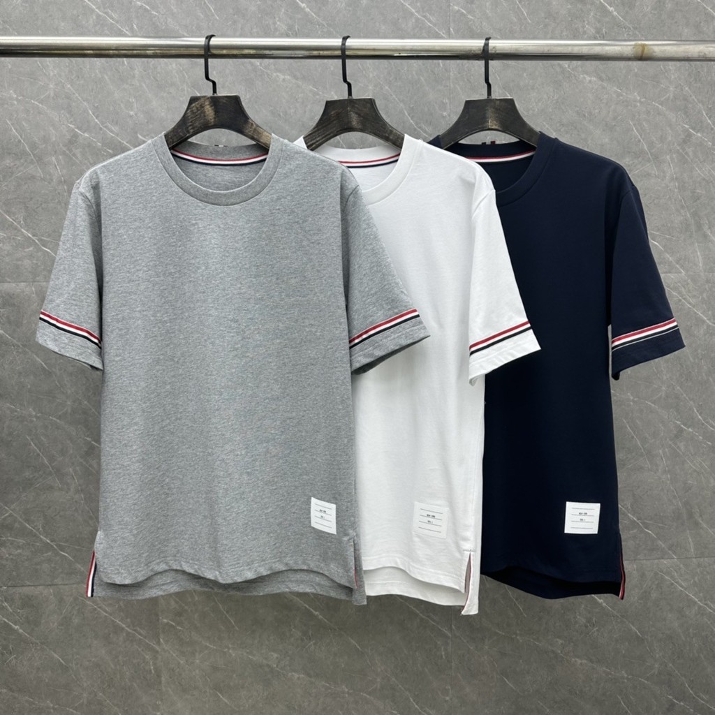 Thom Browne Summer New Classic Style Double Sleeve Ribbon Pure Cotton ...