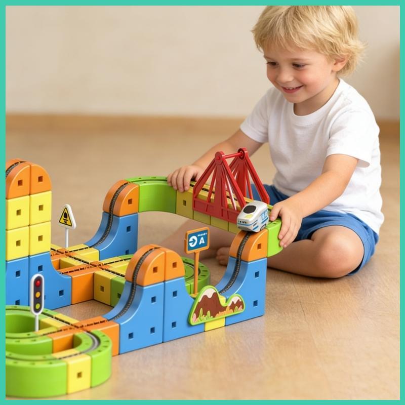 Cind Motorized Magnetic Track System Toy Building Children ...