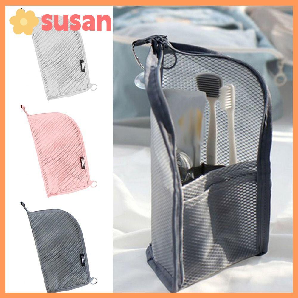 SUSANSU Cosmetic Bag, Washing Organizer Zipper Makeup Brush Bag ...