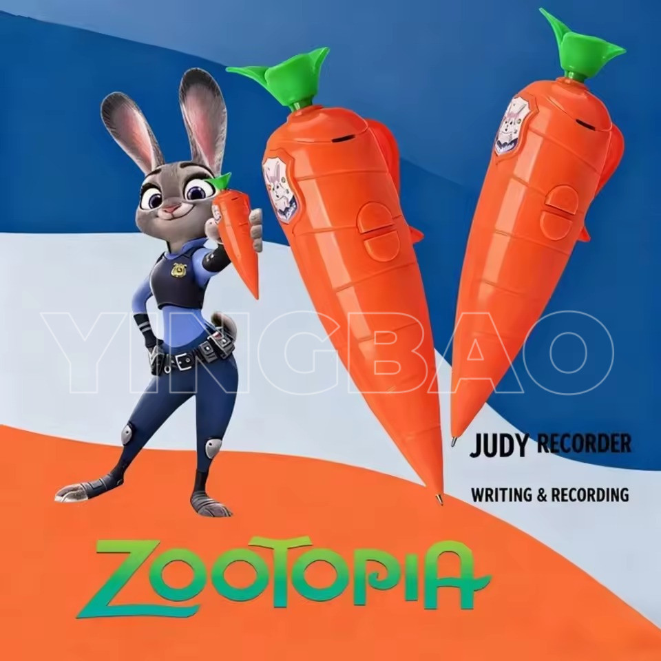 Anime Zootopia Carrot Recording Pen Judy Carrot Voice Recorder Rabbit ...
