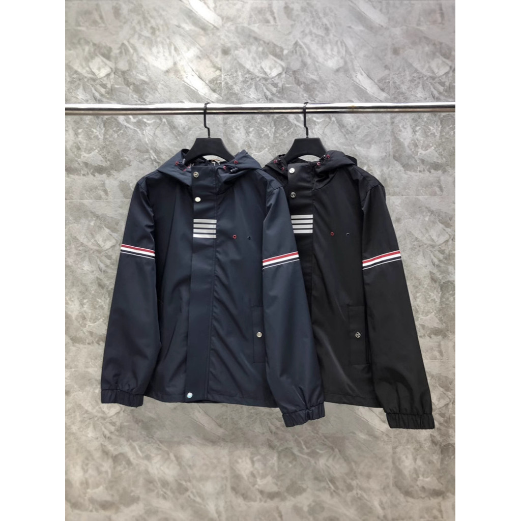 Thom Browne Autumn Winter New Double Sleeve Ribbon Hooded Jacket ...