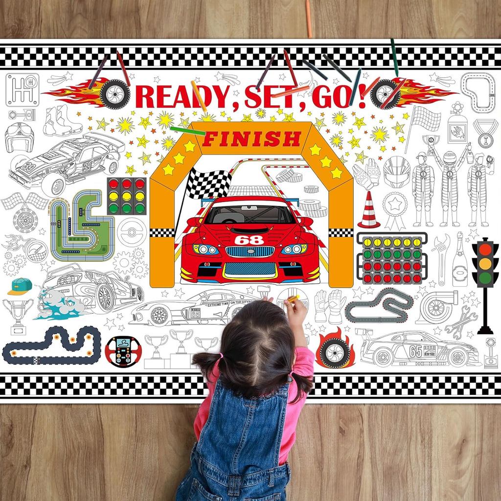 Race Car Large Coloring Poster Giant Racing Car Activity Drawing Paper ...