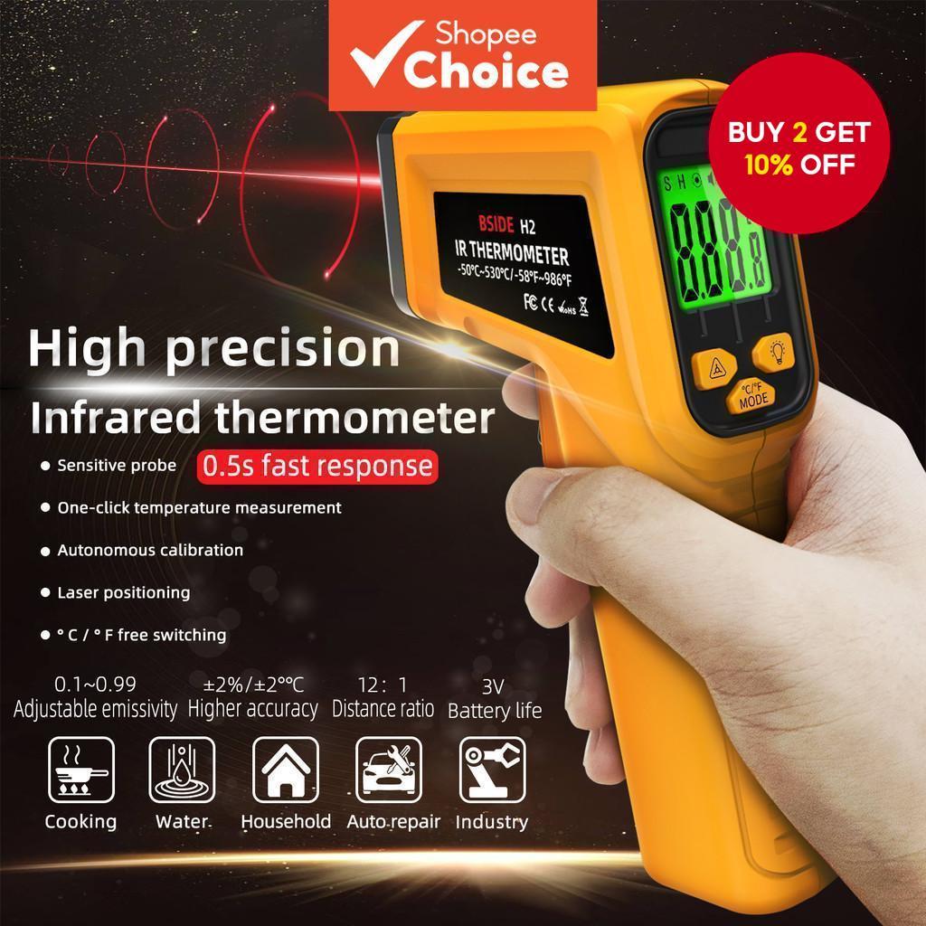 BSIDE Infrared Thermometer Digital Laser Non-Contact Temperature Meter ...