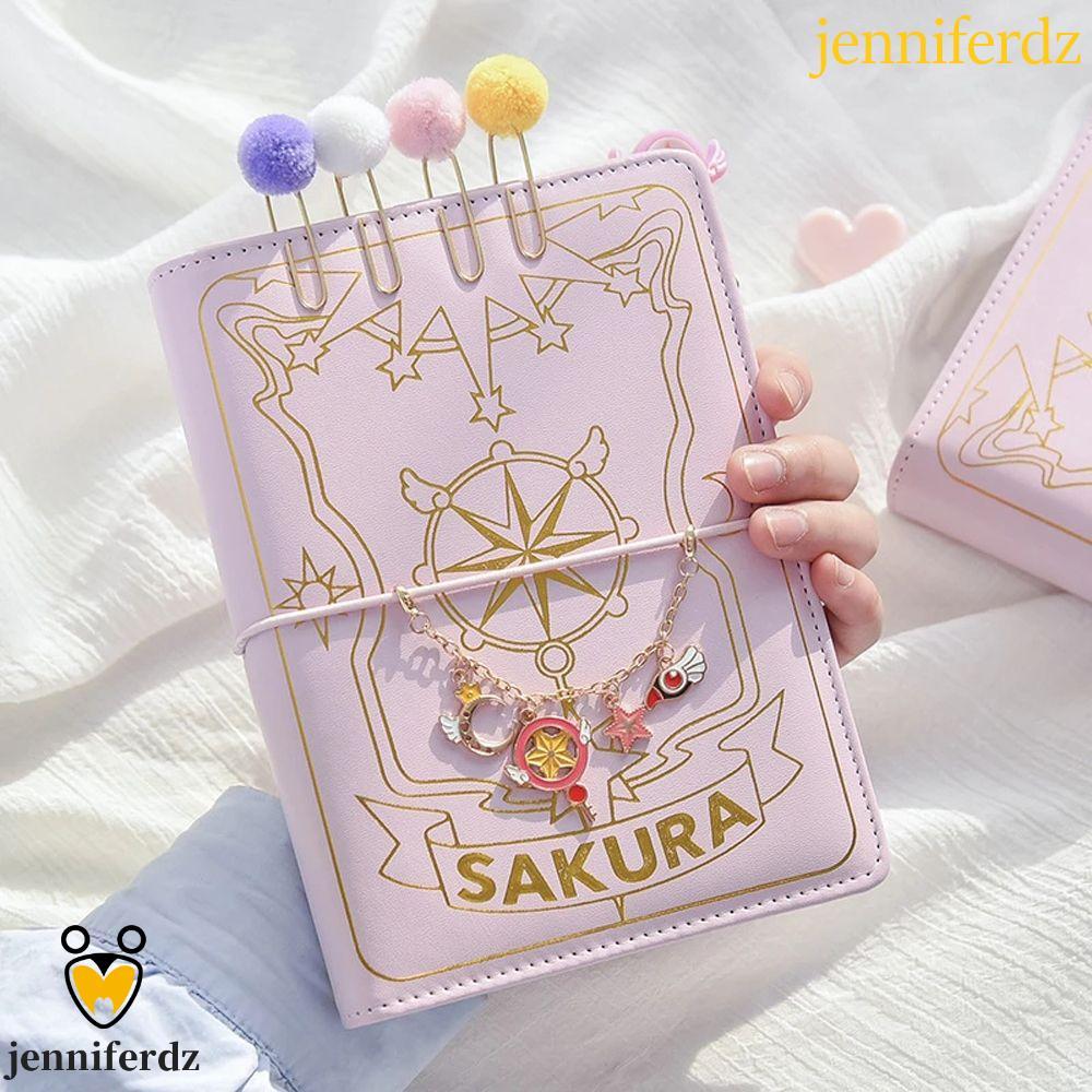 JENNIFERDZ Sakura Pink Kawaii Journal Handbook 6 Holes A6 Loose-leaf ...