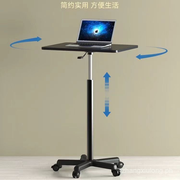 Small Rolling Computer Standing Metal Lectern Desk Adjustable Height ...