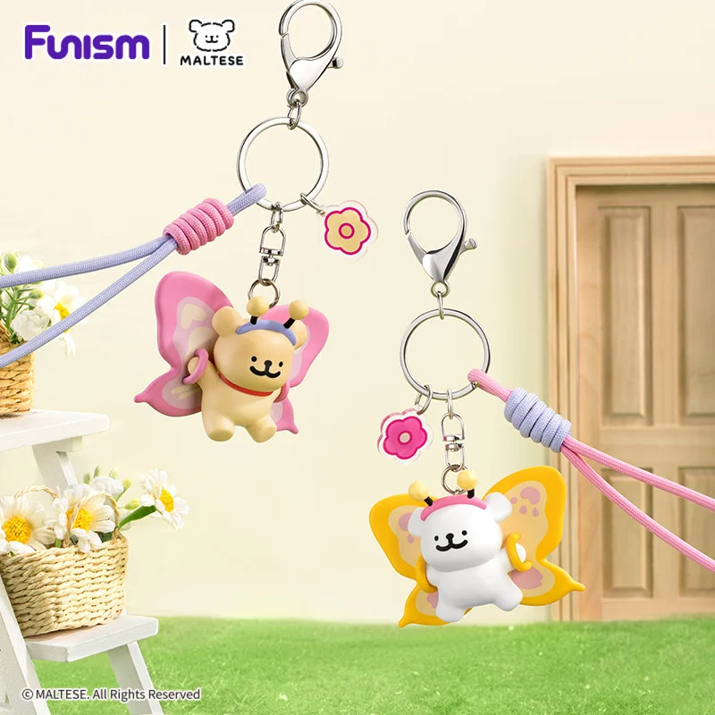 FUNISM Maltese Keychain Butterfly -Line puppy keychain Series-Pendant ...