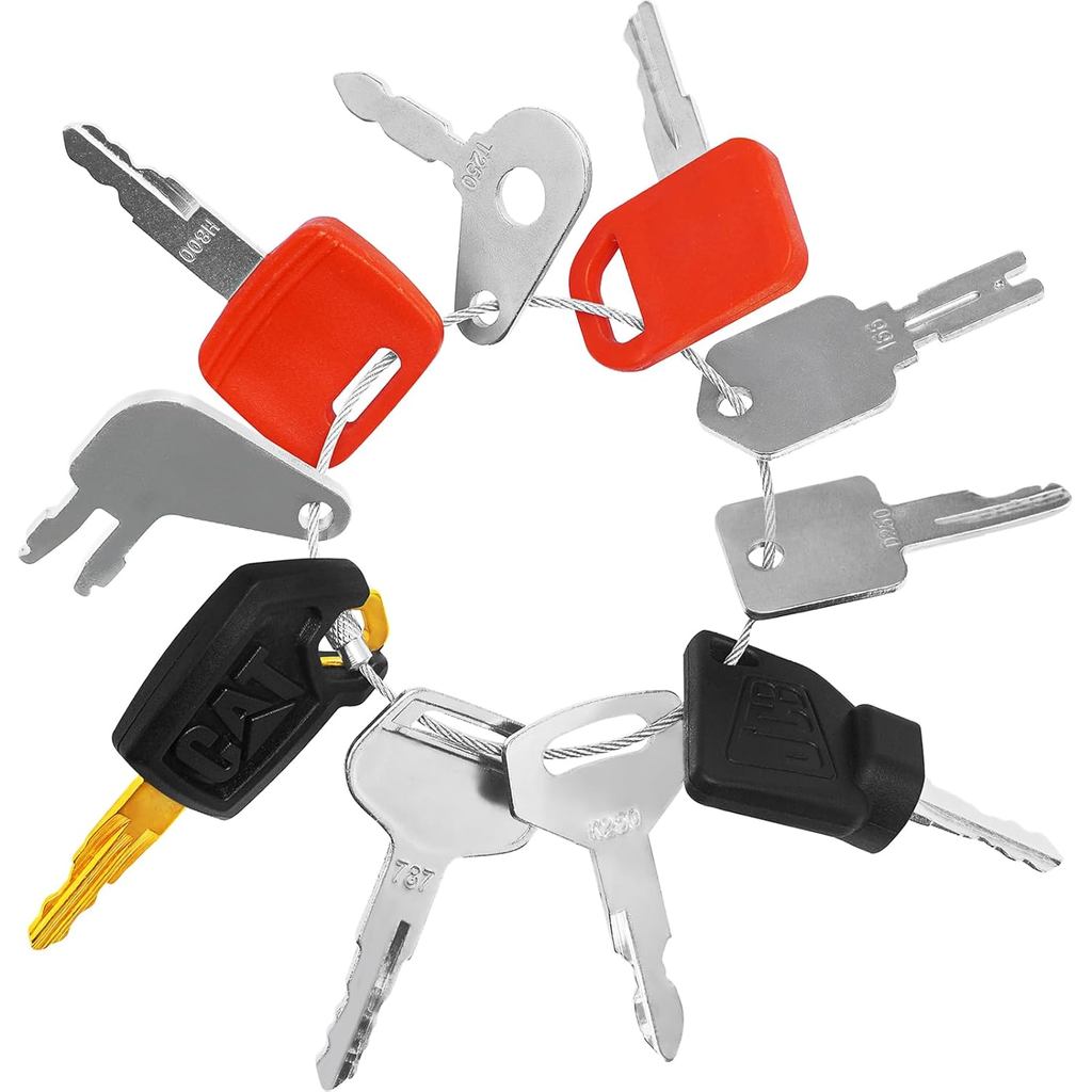 10 Heavy Construction Equipment Keys Master Set, Replacement Ignition ...