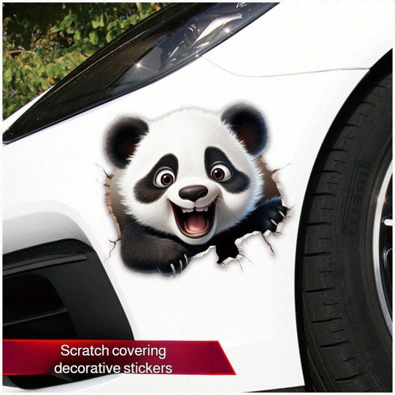 Car body stickers panda cute cartoon car stickers cover the door ...
