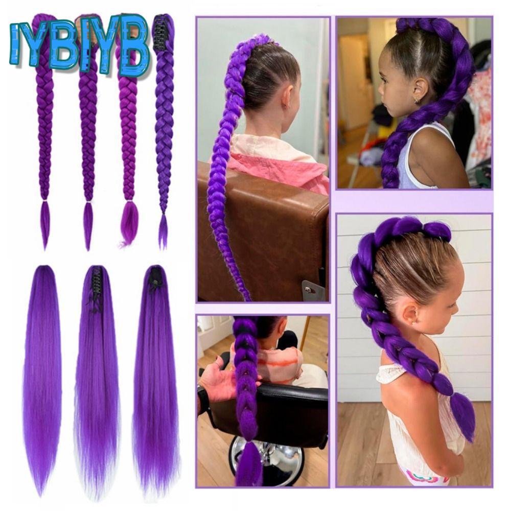 IYBIYB Kpop Demon Hunters Wig, Synthetic Braided DlY Hairstyles Purple ...