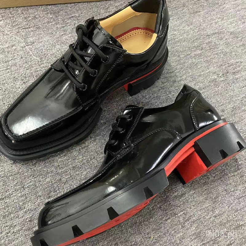 Red Sole Men's Business Leather Shoes New British Style Comfortable ...