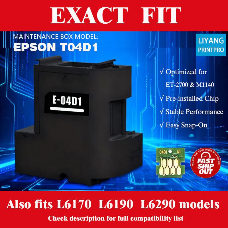 【Exact Fit】T04D1 Maintenance Box for Epson ET-2700 M1140 | With Chip ...