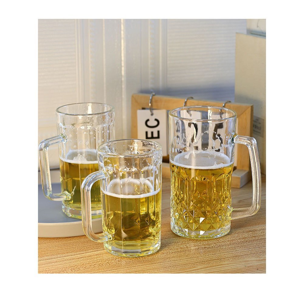 Full Box48Only Beer Cup with Handle Glass Tea Cup for BBQ Restaurant ...