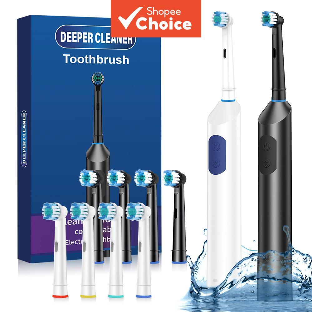 Home electric toothbrush with 5-speed round head, left/right rotating ...