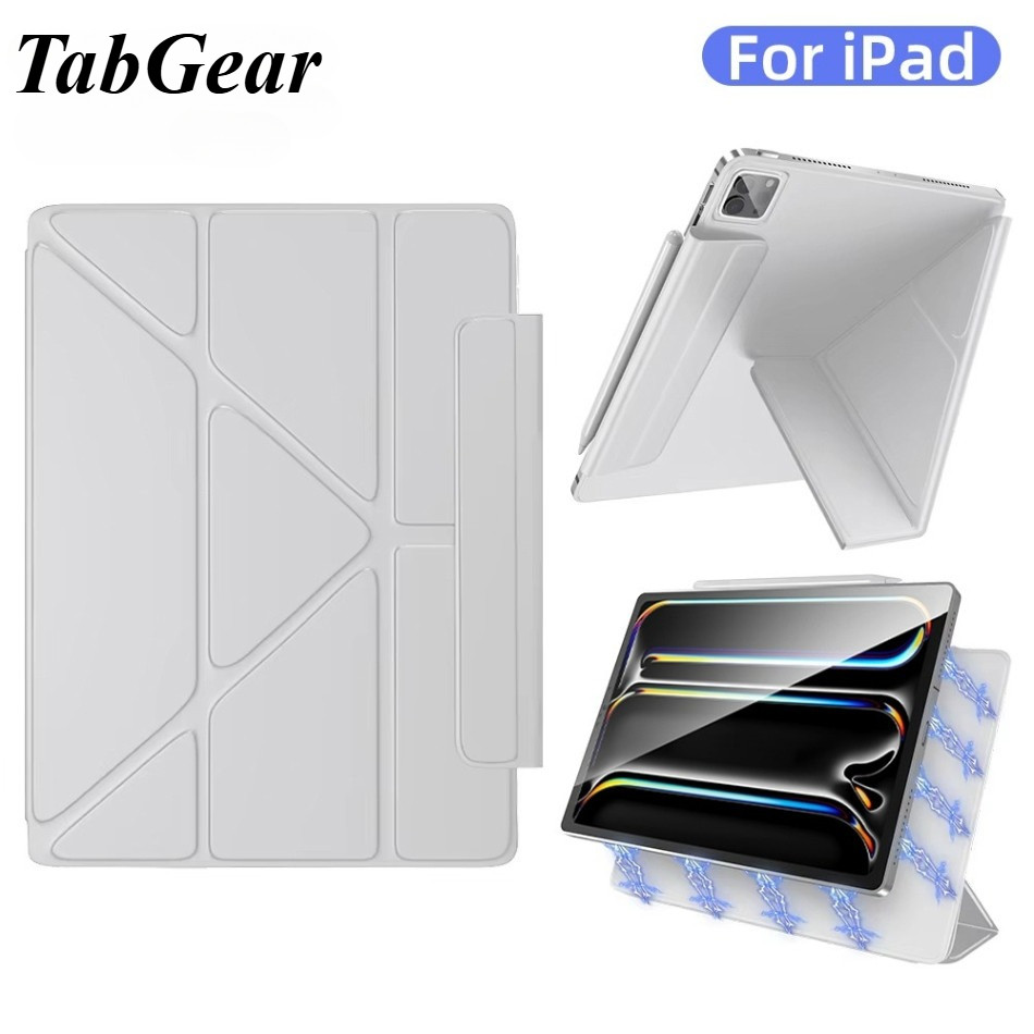 TabGear for iPad Magnetic Y-Fold Case with Pencil Holder for 11th/10th ...