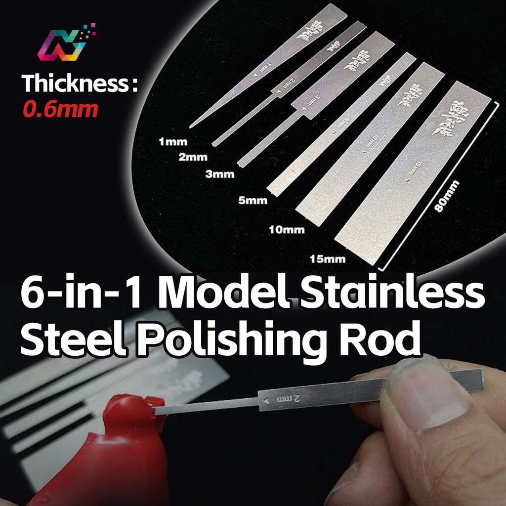 6pcs Model Sanding Sticks Set MSWZ MS-029 Stainless Steel for Round ...