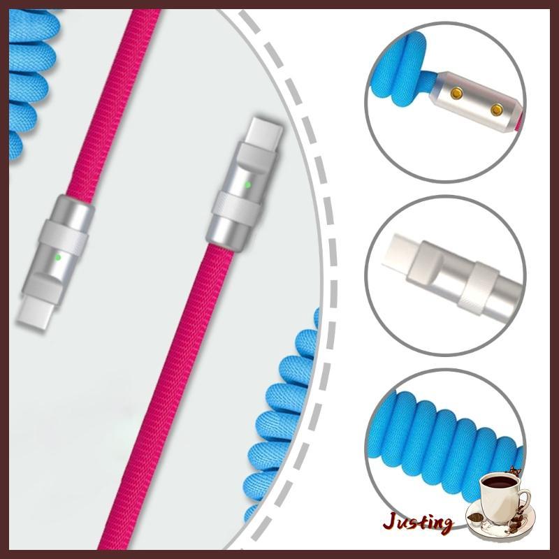 Justing Metal Spring Charging Cable 120W Quick Charging For Phone 15 ...