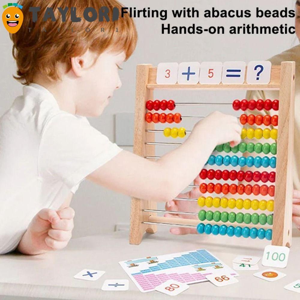 TAYLOR1 Wooden Educational Counting Toy, Calculating Beads Wooden ...